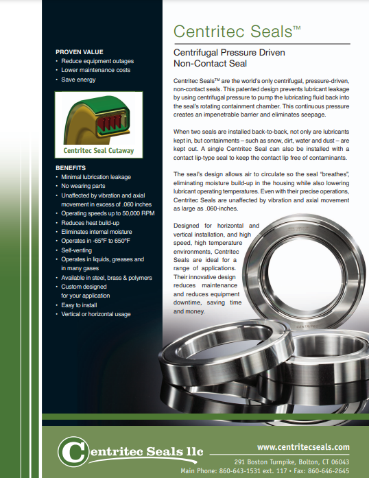 Centritec Non-Contact Seals | Carlyle Johnson Machine Co. CT